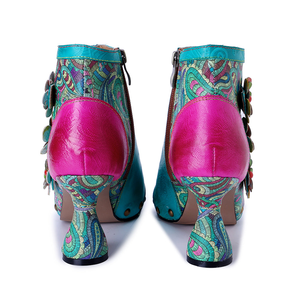 Women's Multi-Colored Hand-Painted Roman Leather Sandals – Artisan Chu ...